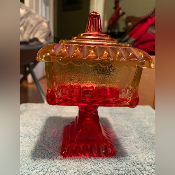 Jeanette Glass | Other | Vintage Glass Amberina Red Yellow Orange On ...